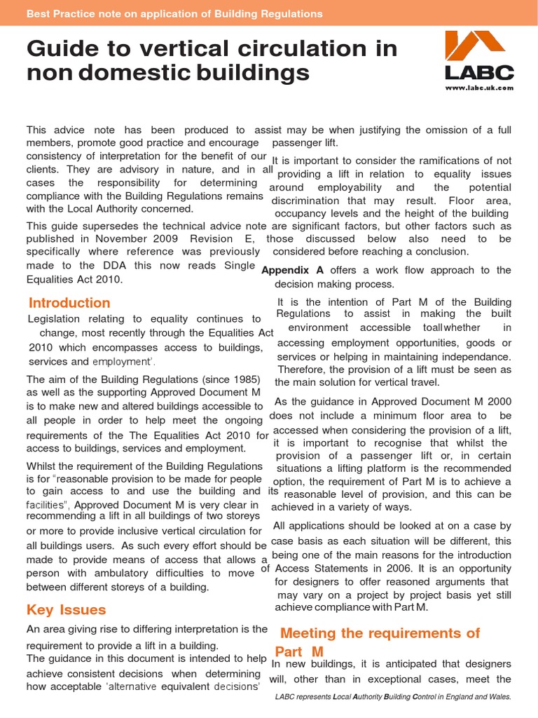 Guide To Vertical Circulation in Non Domestic Buildings | PDF ...