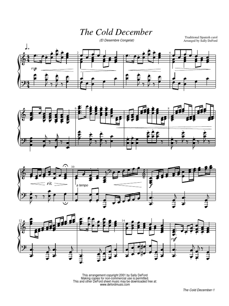 The Cold December El Desembre Congelat Piano Solo | PDF | Intellectual ...