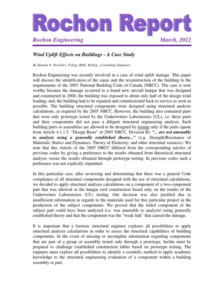 Wind Uplift Effects On Building A Case Study | PDF | Framing ...