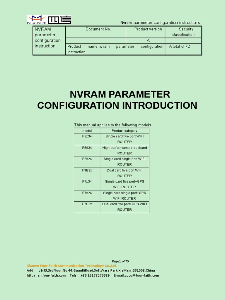 Nvram Parameter Configuration Instructions | PDF | Ip Address | Domain ...