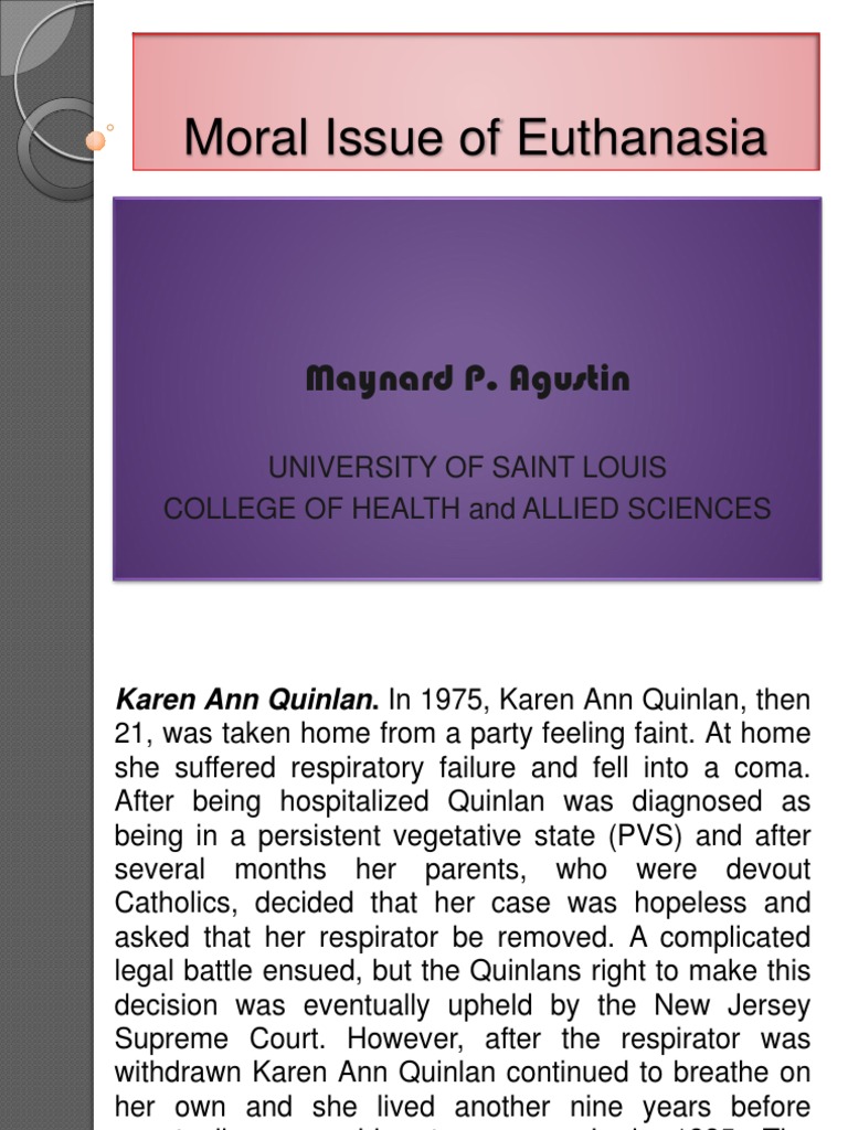 Euthanasia PPT Lecture | PDF | Theory Of Medicine | Medical Ethics