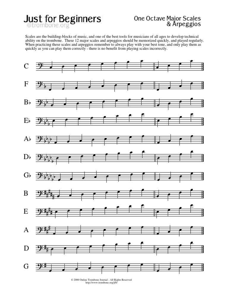 One Octave Major Scales | PDF