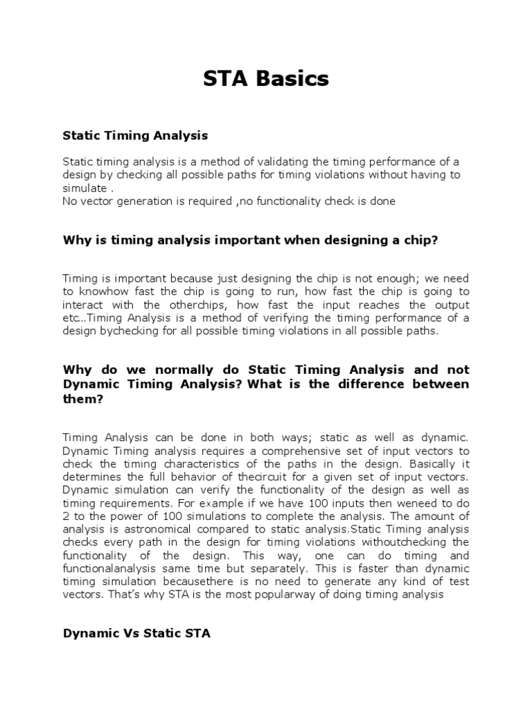 A Comprehensive Guide to Static Timing Analysis Fundamentals for Chip ...