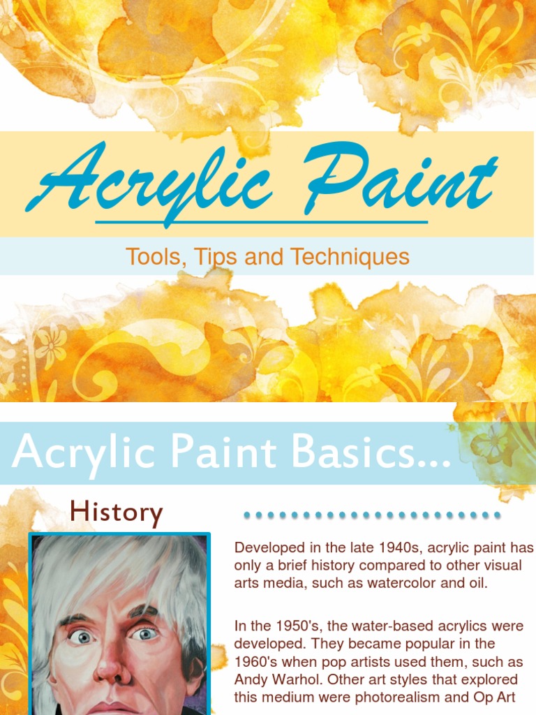 Acrylic Paint: Tools, Tips and Techniques | PDF | Acrylic Paint | Paintings