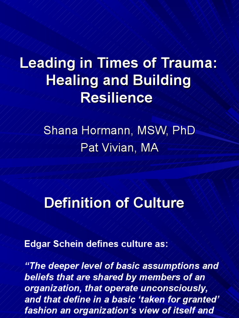 Organizational Trauma and Healing | Psychological Trauma ...