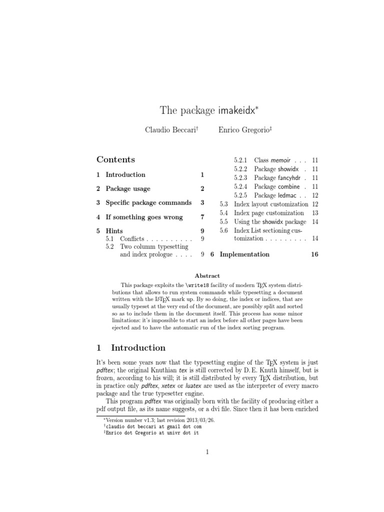 Imakeidx | PDF | Command Line Interface | Database Index
