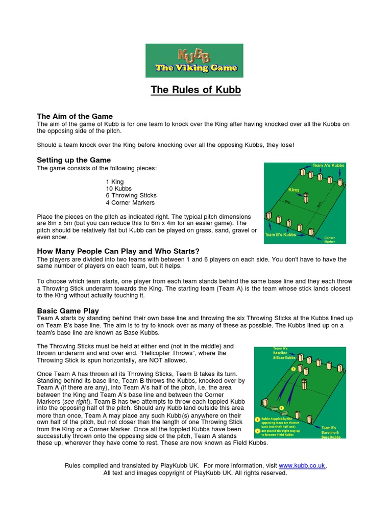 Kubb Rules | PDF | Sports | Leisure