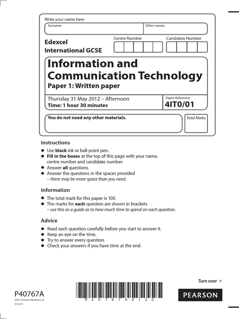 May 2012 Written Paper | Input/Output | Online Banking