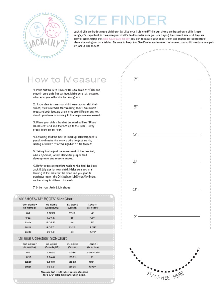 Size Finder: Jack Lily | PDF | Shoe | Foot