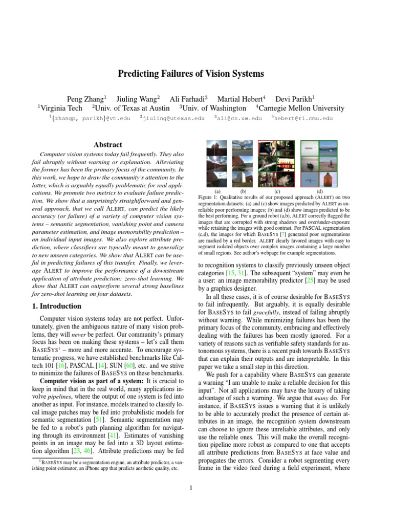 Predicting Failures of Vision Systems | PDF | Image Segmentation | Statistical Classification