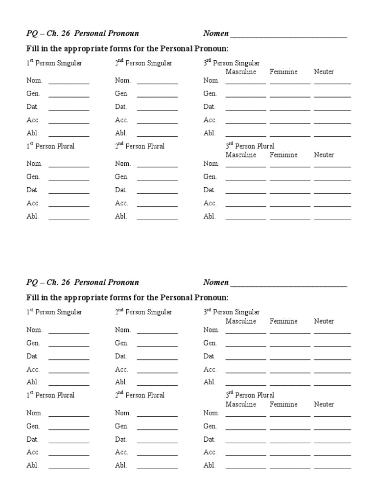 PQ Ch26 Personal Pronouns | PDF