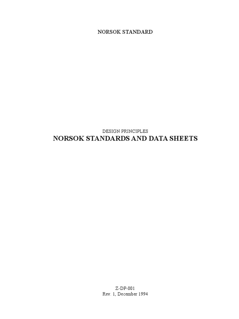 Z DP 001 r1 Ocr Design Principles Norsok Standards and Data Sheets | PDF