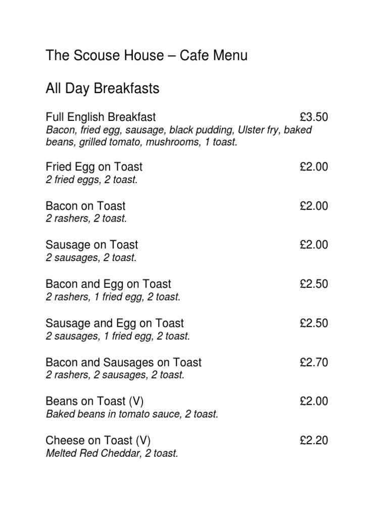 Large Print Menu PDF | PDF | Pickling | Sausage