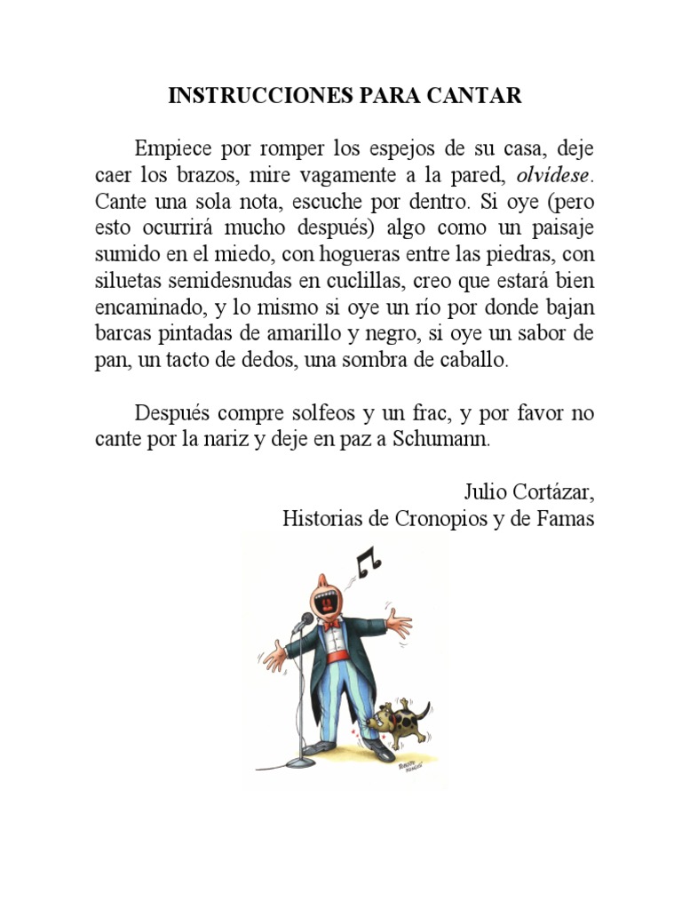 Instrucciones para Cantar | PDF