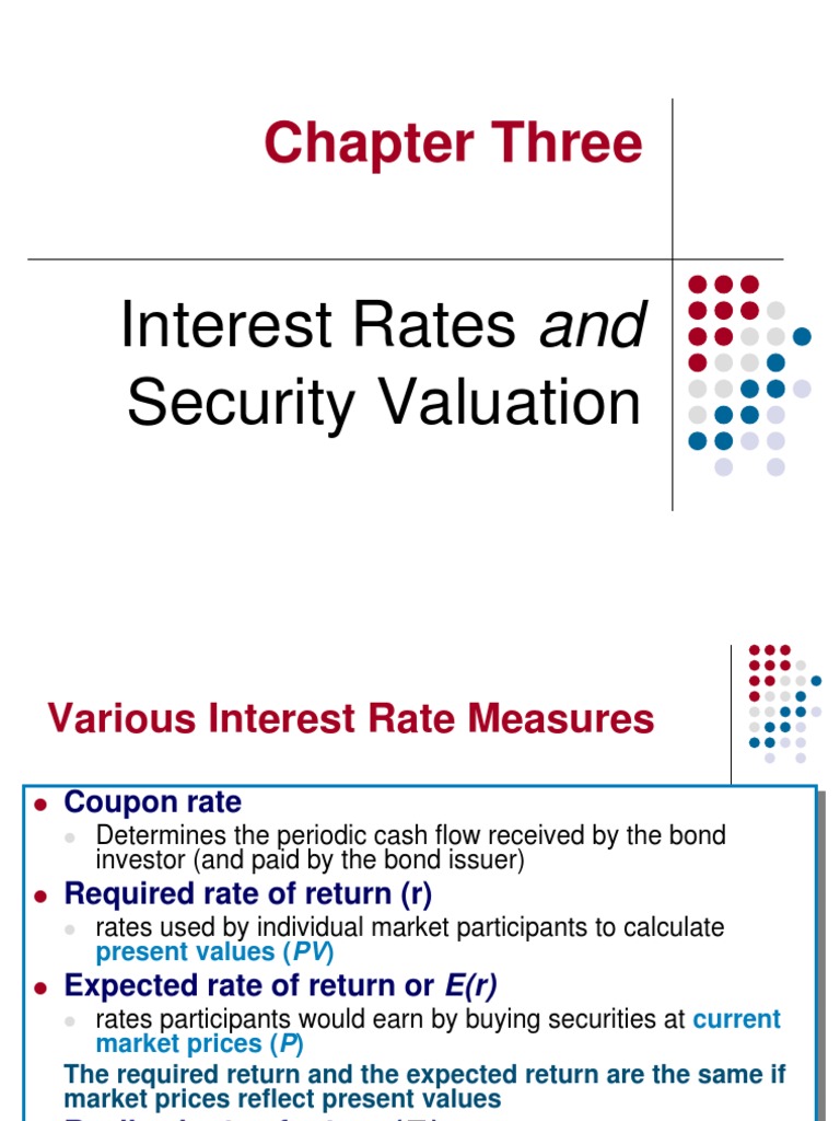 Chapter 3 - Interest Rates and Security Valuation | PDF | Bond Duration ...