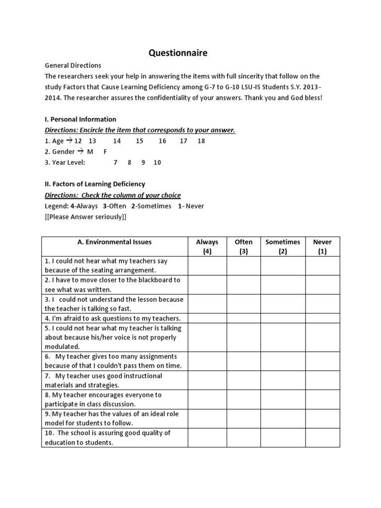 English Final Questionnaire | PDF | Pedagogy | Teachers