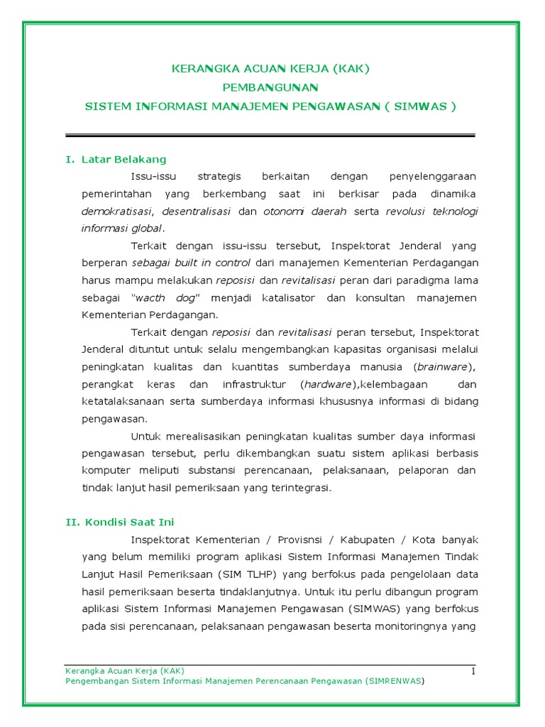 Pengembangan SIMWAS untuk Pengawasan | PDF | Komputer | Teknologi ...