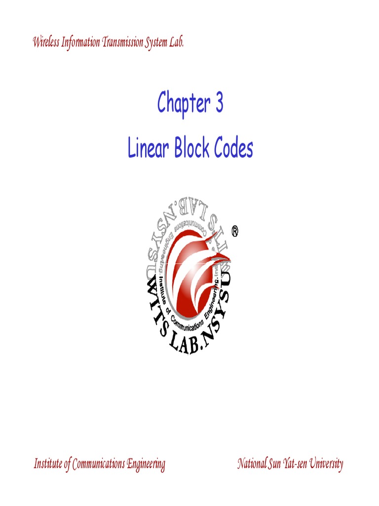 CC 03 LinearBlockCode | PDF