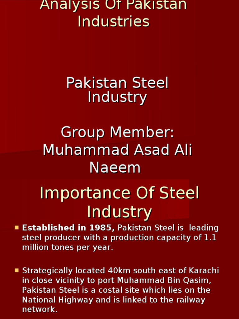 Pakistan Steel Industry Overview | PDF | Coke (Fuel) | Steelmaking