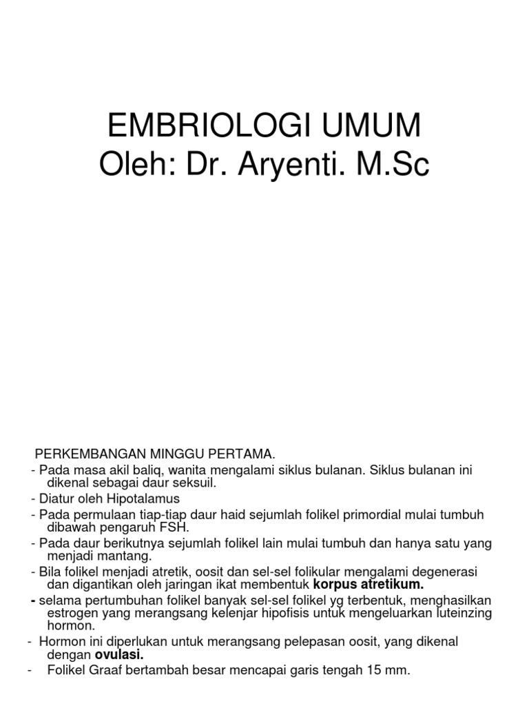 Embriologi Umum | PDF