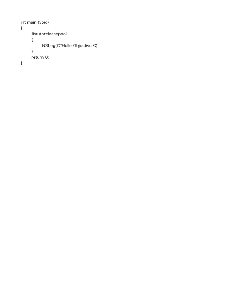 Objective C Hello World PDF PDF Free Software Computer Programming