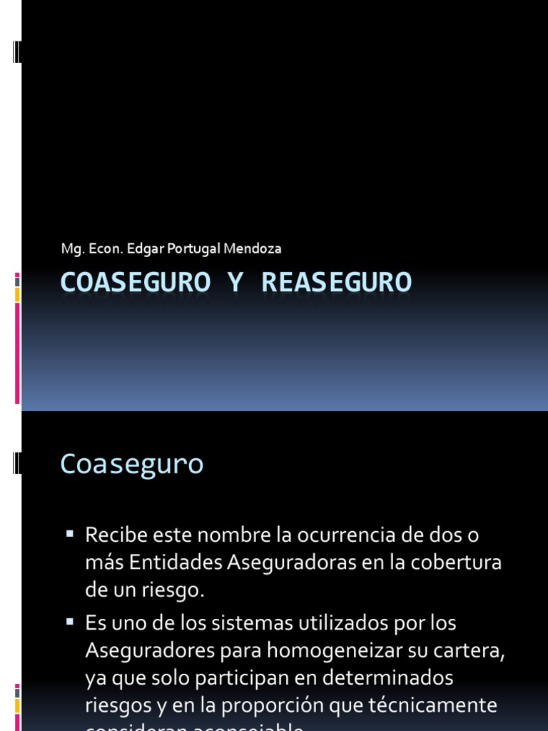 COASEGURO | PDF | Reaseguro | Póliza de seguros