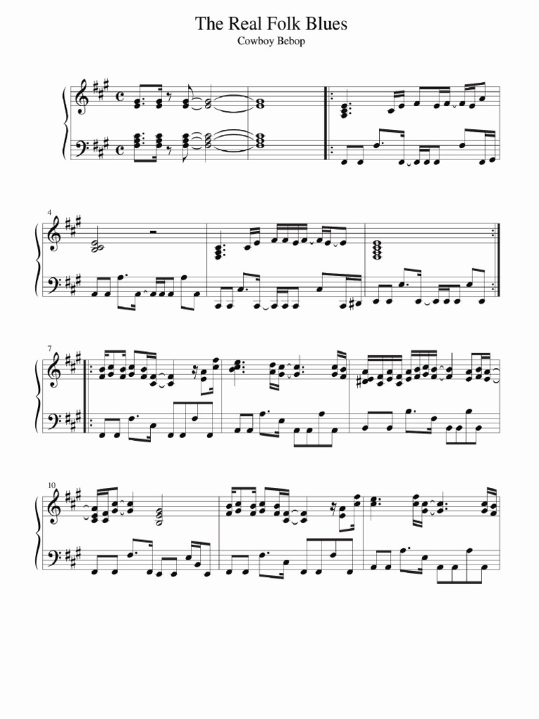 Kanno Yoko - Cowboy Bebop Real Folk Blues | PDF