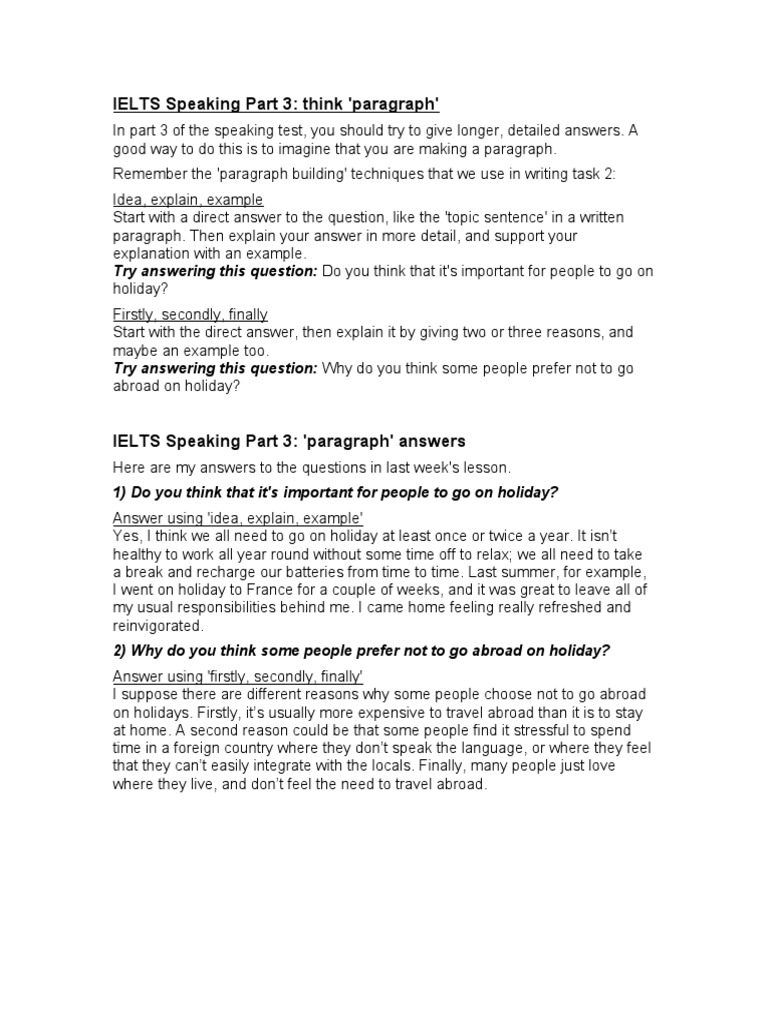 IELTS Speaking Part 3 | PDF | Communication | Cognitive Science