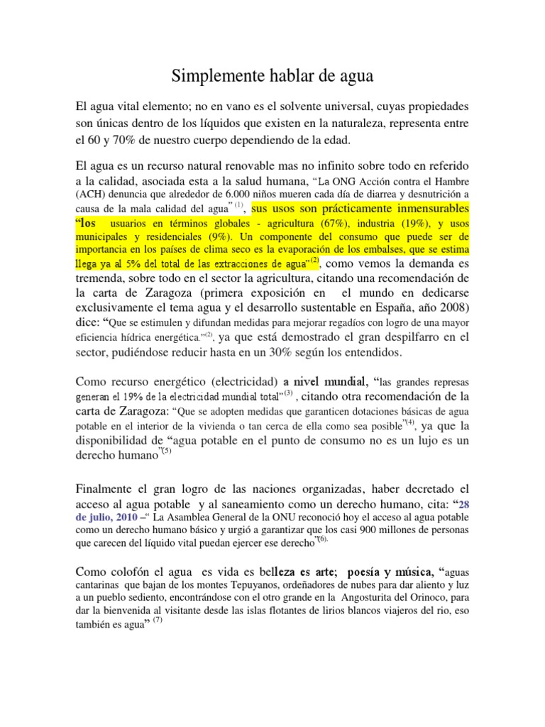 El Agua Vital Elemento | PDF | Agua | Entorno natural