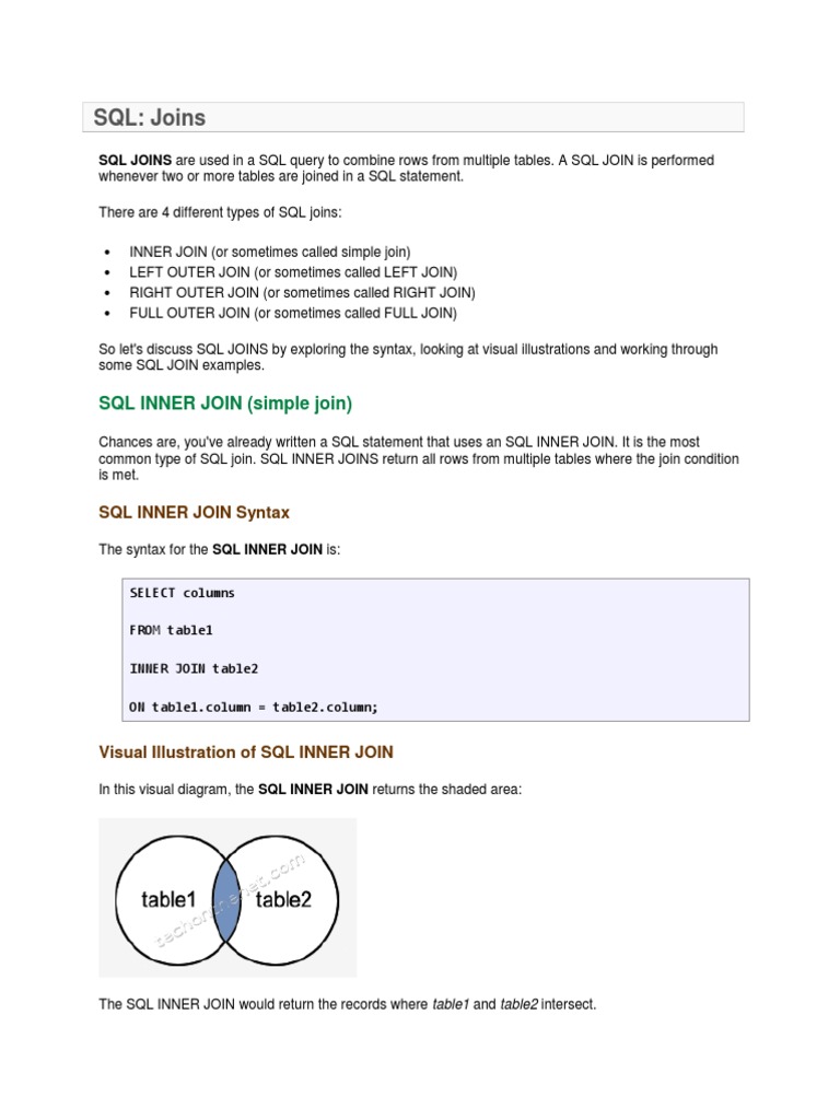 SQL Joins Union Unionall | PDF | Sql | Table (Database)