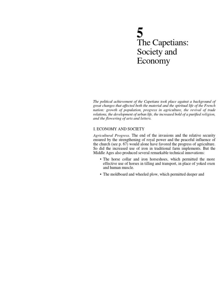 The Capetians: Society and Economy | PDF | Abbot | Pope