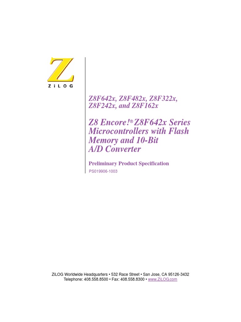 Zilog Datasheet | PDF | Computer Architecture | Data Transmission