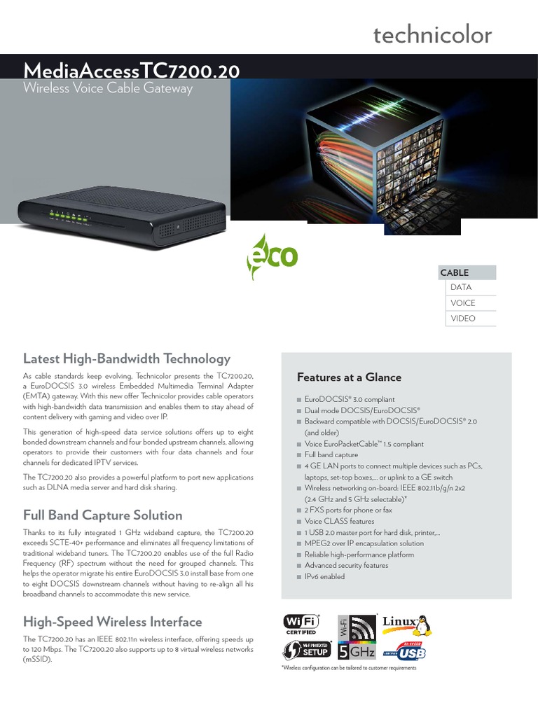 DS MediaAccess TC7200.20 | Wi Fi | I Pv6