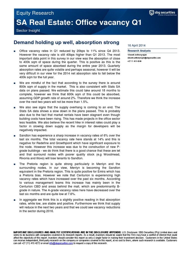 SA Listed Property 20140416 053216007 | PDF | Financial Analyst ...