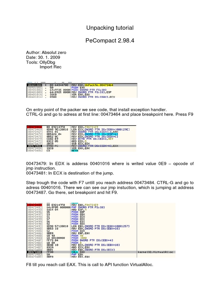 PeCompact 2.98.4 Unpacking | PDF | Software Engineering | Computer ...