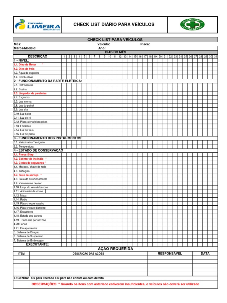 Check - List de Onibus