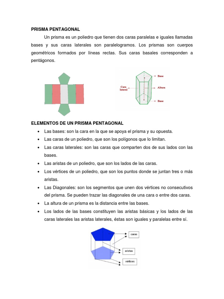 Características del Prisma Pentagonal | PDF | Artes del Lenguaje y ...