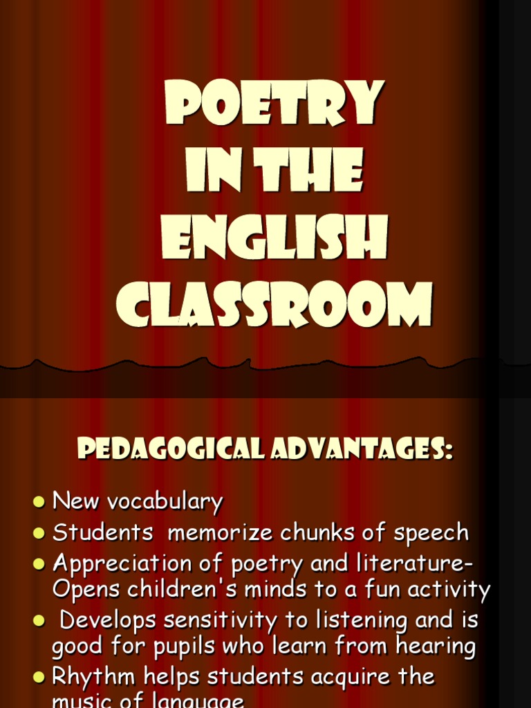 Teaching Poetry in English Classrooms | PDF | Poetry | Psychological ...
