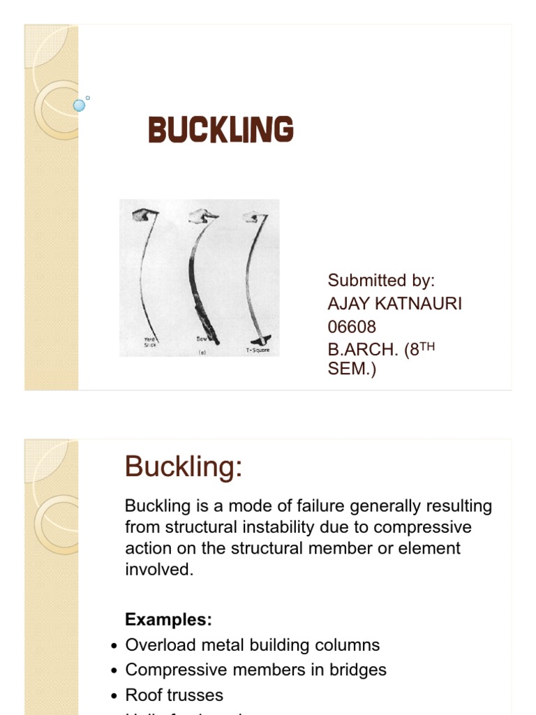 30523344 Buckling Ppt | Buckling | Column