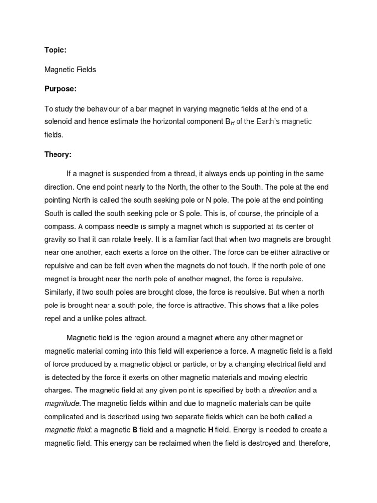 Magnetic Field | PDF | Magnetic Field | Magnet