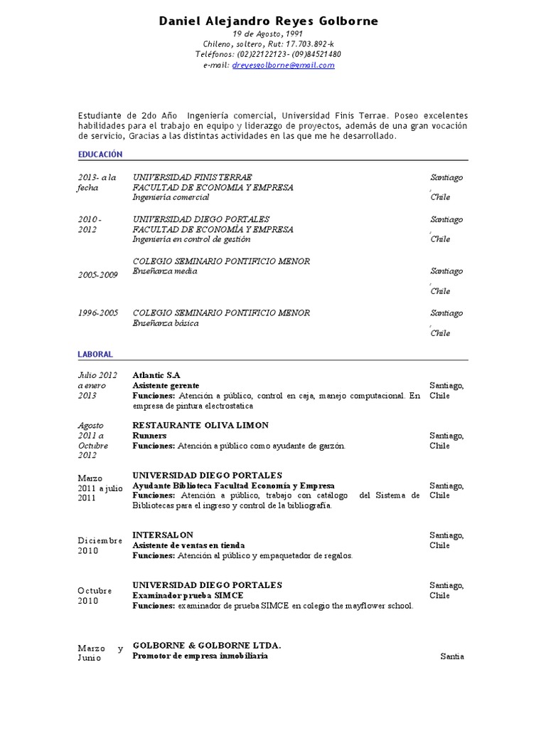 Actualizado 2014 CV Daniel Reyes | PDF | Business | Science