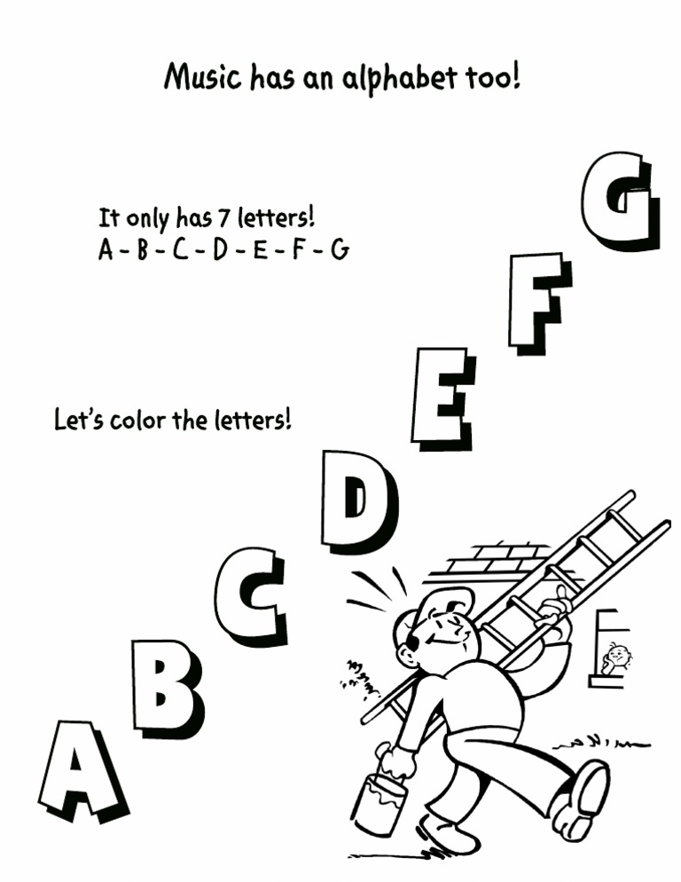 Color The Musical Alphabet! | PDF