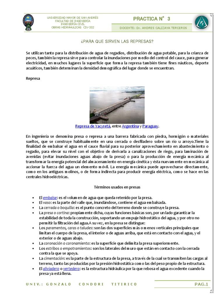 Funciones y beneficios de las represas | PDF | Represa | Hidrología