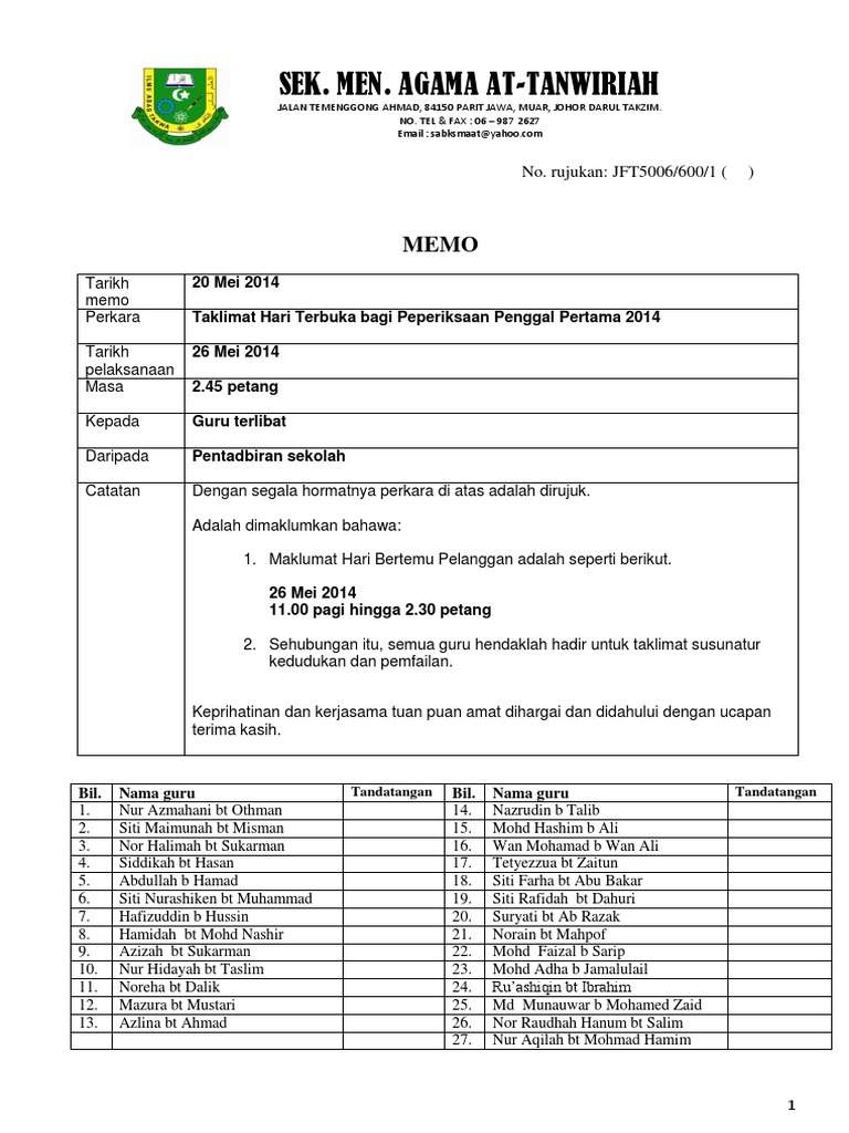 Format Memo | PDF