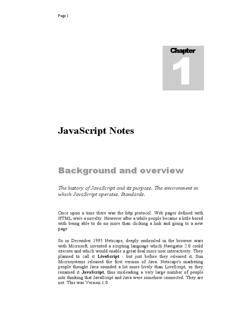JavaScript Notes | PDF | Java Script | Html JavaScript Notes | PDF | Java Script | Html