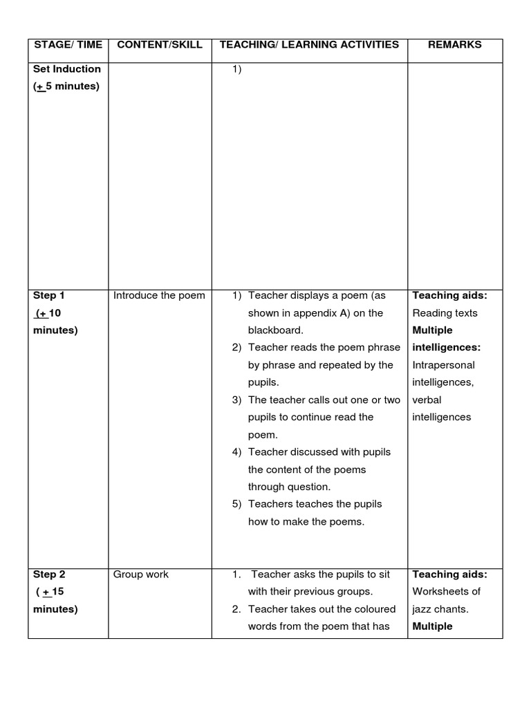 Engaging Poetry Lesson Plan | PDF