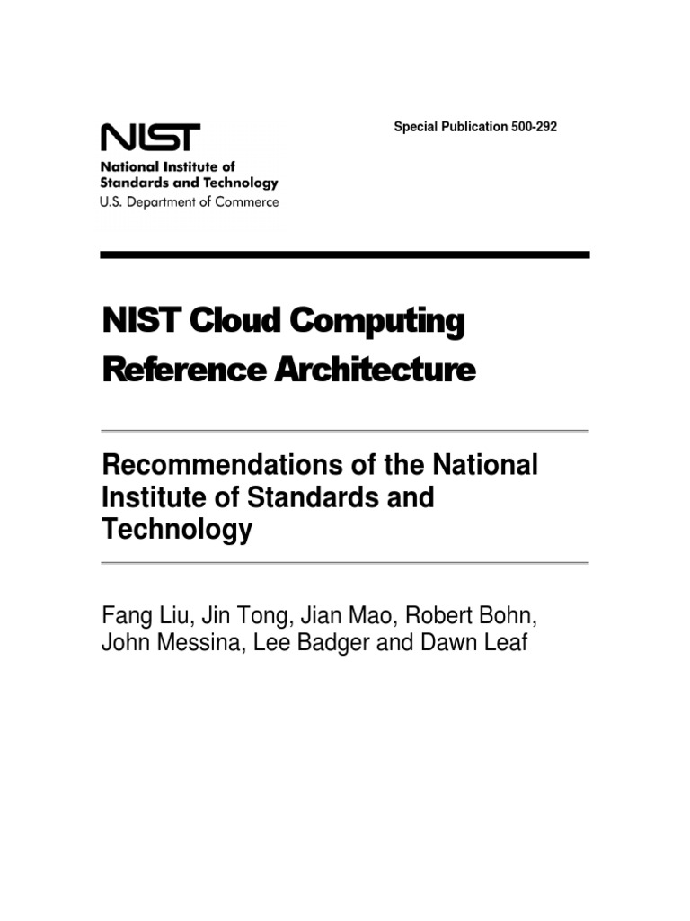 NIST Cloud Computing Reference Architecture PDF | PDF