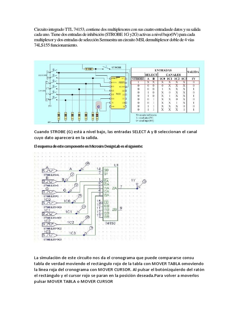 Circuito Integrado TTL 74153