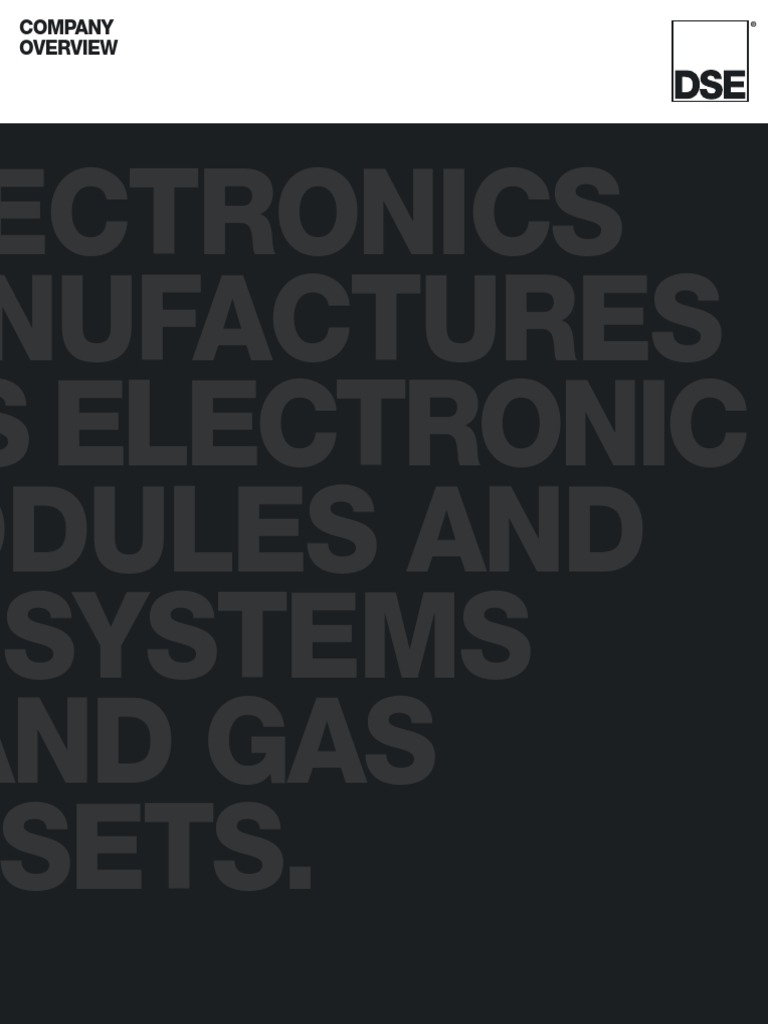 DSE Company Overview MAY09 | PDF | Production And Manufacturing ...