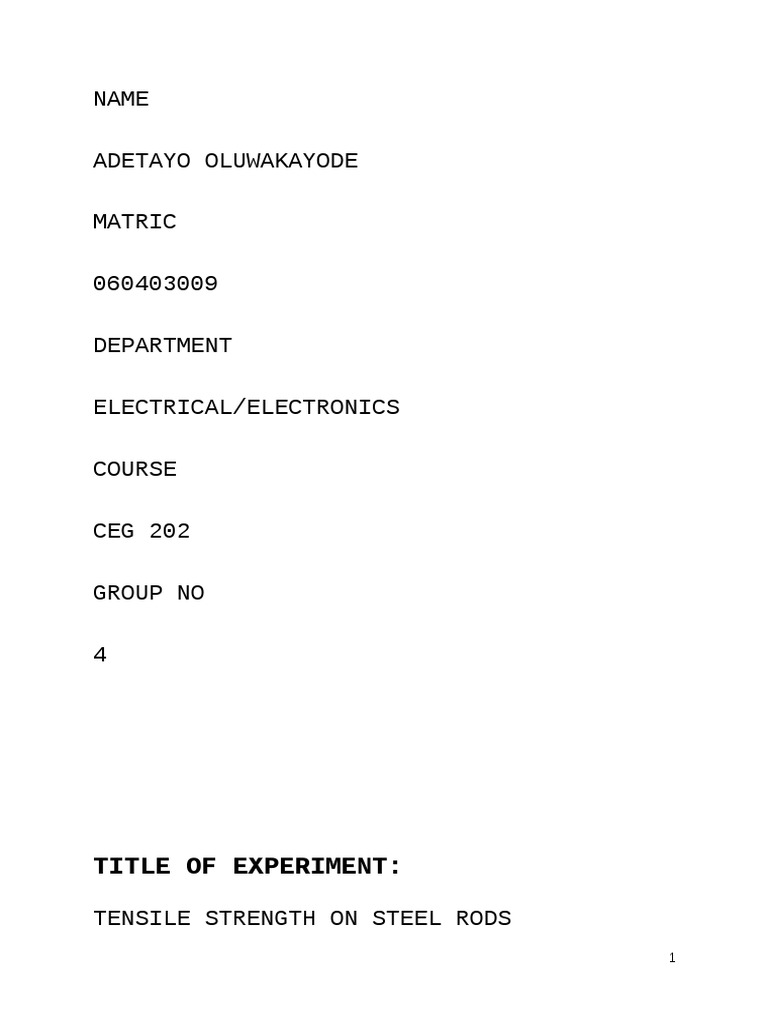 Ceg Lab 3 | PDF | Deformation (Engineering) | Fracture